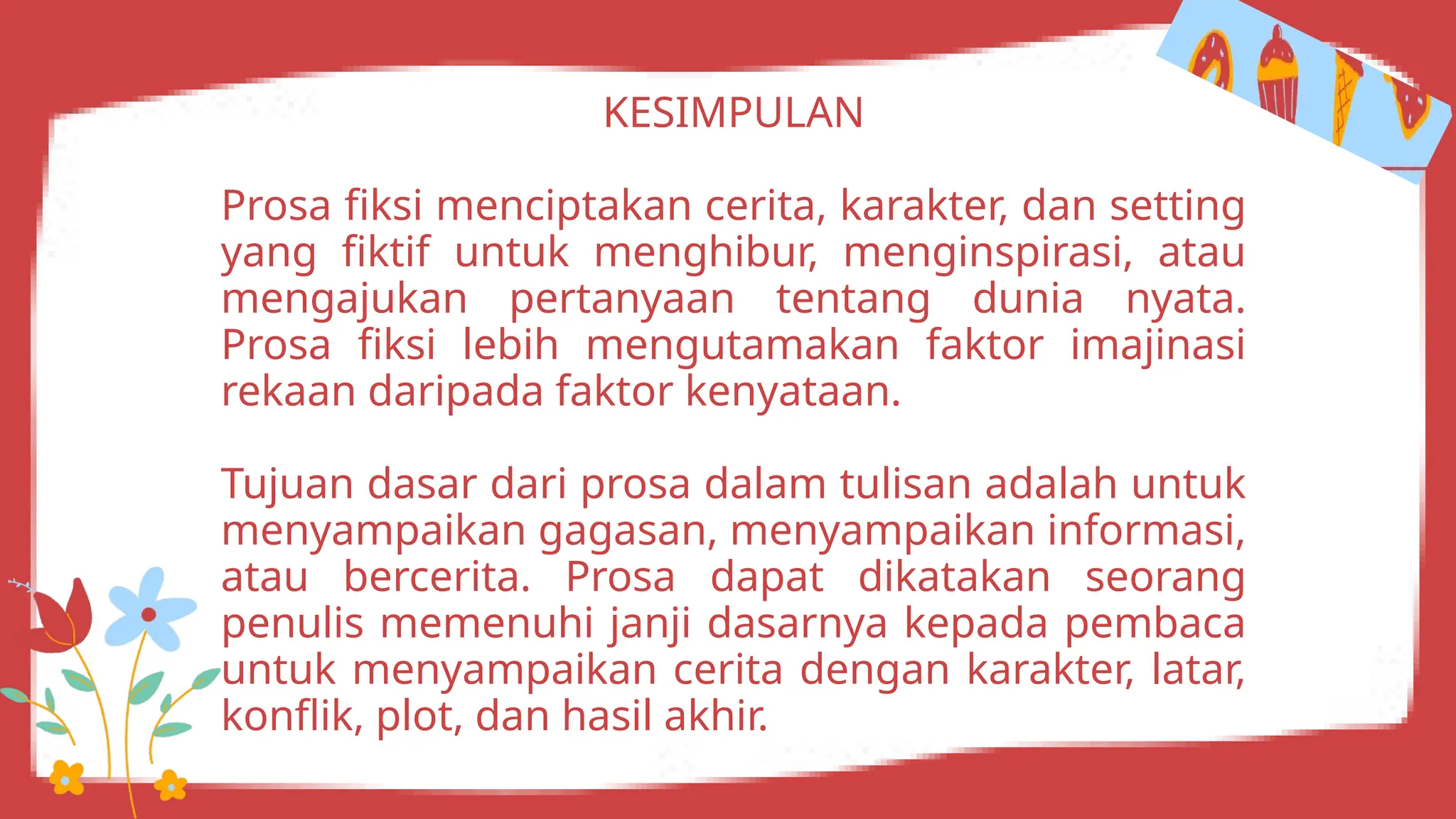 Pengertian Prosa Fiksi, Unsuur-unsur prosa fiksi | PPTX