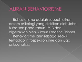 Behaviorisme (Psikologi Umum) | PPT