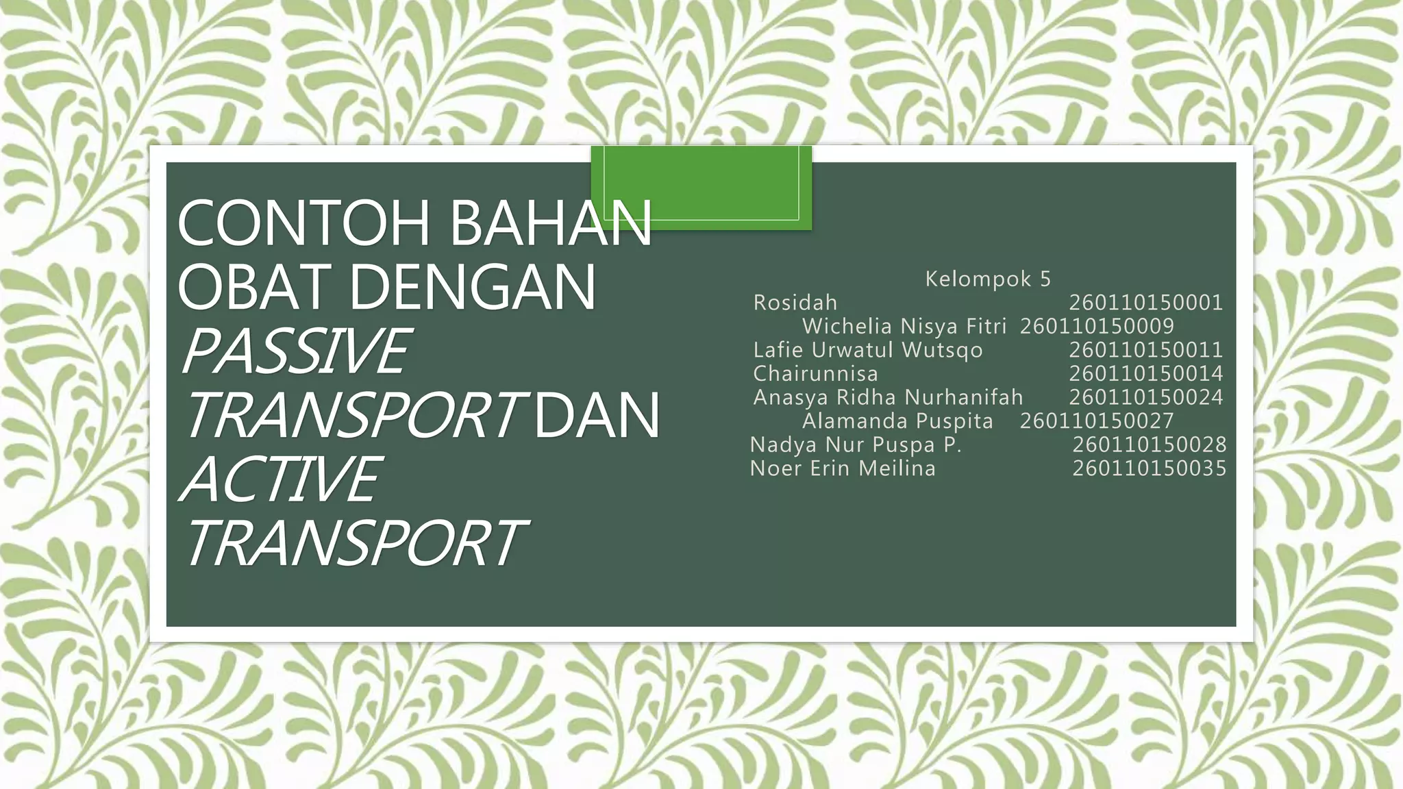 Kelompok 5 contoh contoh obat | PPT