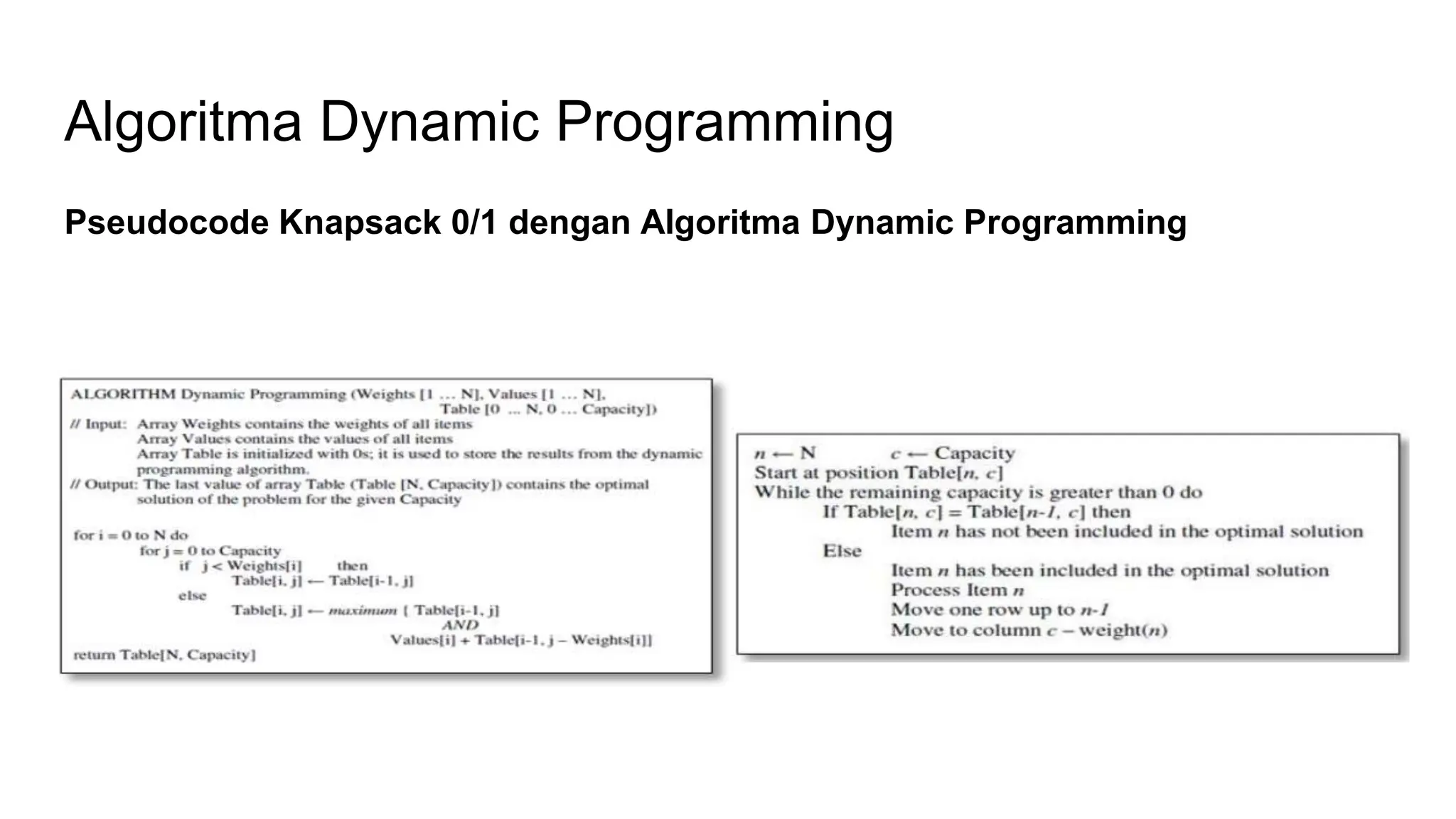 Knapsack Problem : Greedy vs Dynamic Programming | PPT Knapsack Problem : Greedy vs Dynamic Programming | PPT