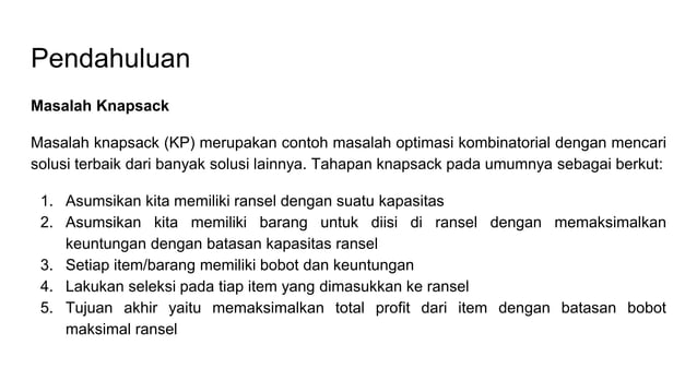 Knapsack Problem : Greedy vs Dynamic Programming | PPTX