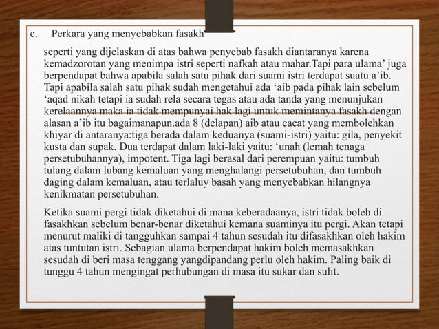 Fikih - Talaq, Khuluk, Fasakh, Iddah dan Rujuk | PPTX