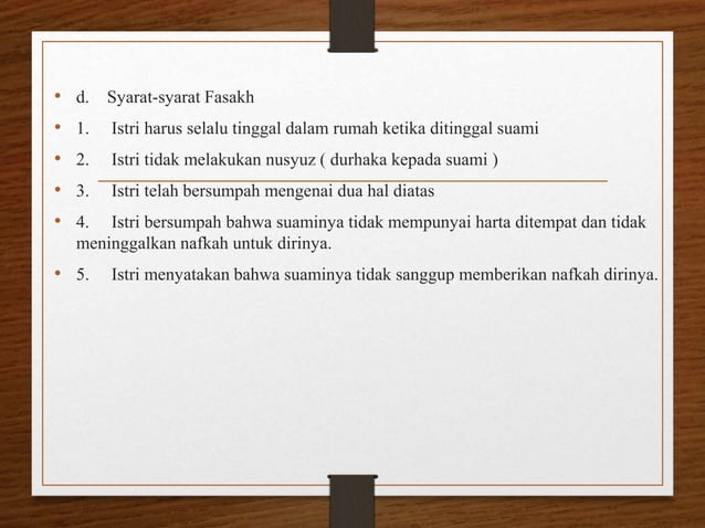 Fikih - Talaq, Khuluk, Fasakh, Iddah dan Rujuk | PPTX