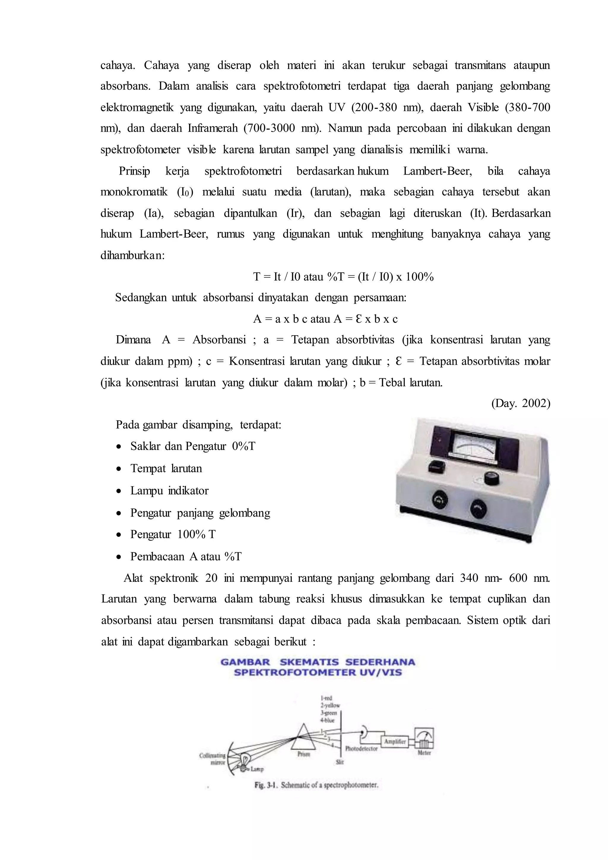 Kelompok 5 laporan pkpp spektrofotometri uv vis | DOCX