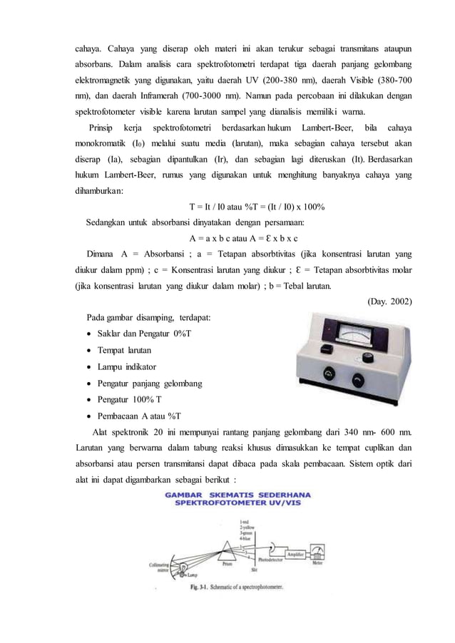 Kelompok 5 laporan pkpp spektrofotometri uv vis | DOCX | Chemistry | Science