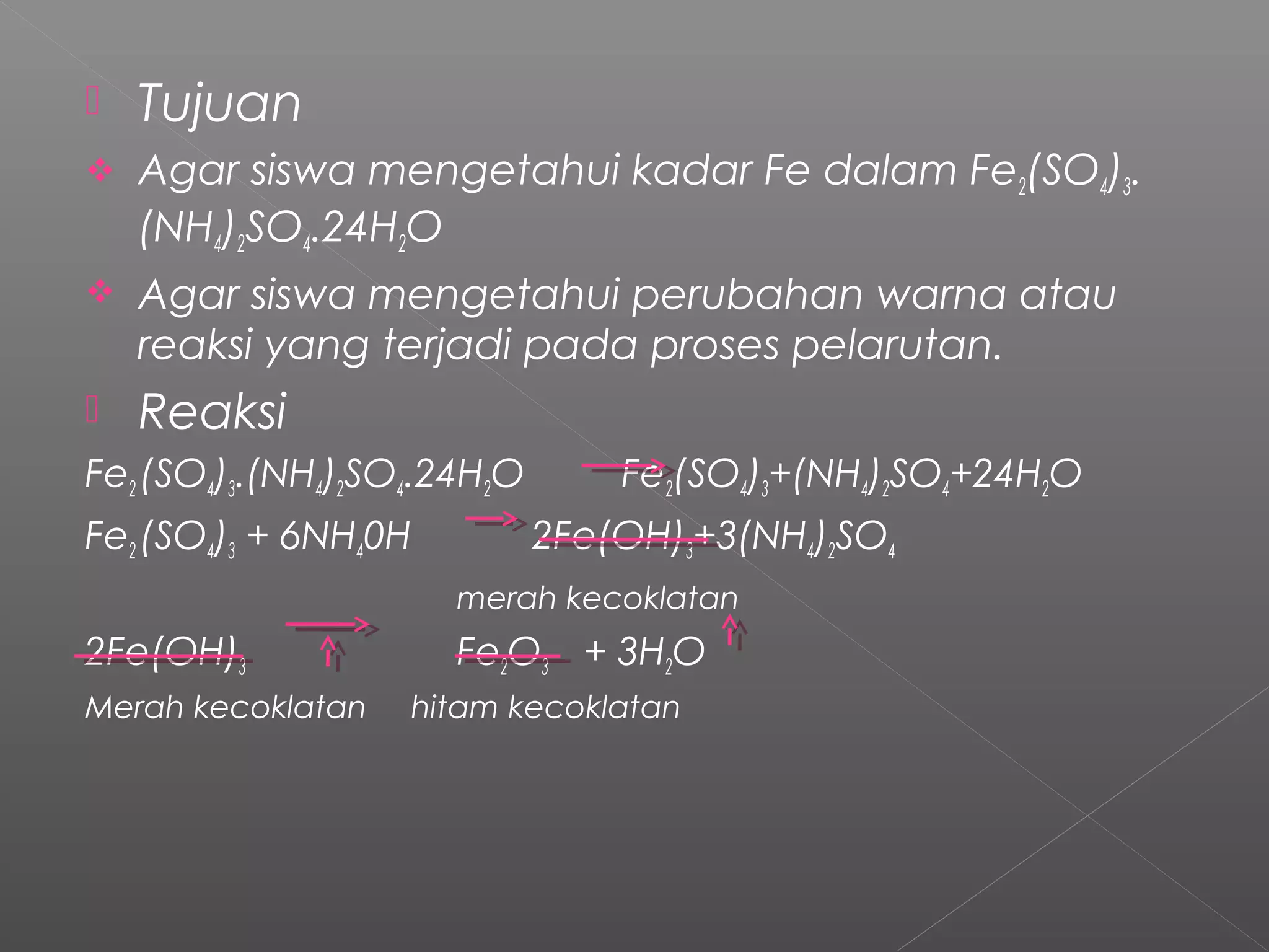 Penetapan Kadar Fe dalam Tawas Ferri Ammonium Sulfat | PPT