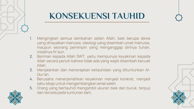 Penjelasan Ilmu Tauhid yang menjelaskan tentang Tauhid | PPT