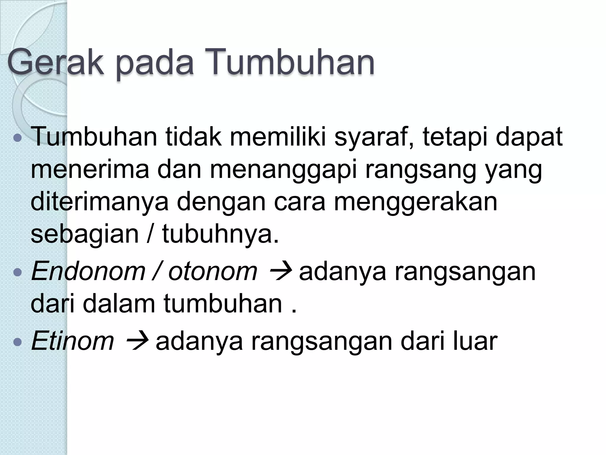 Gerak Pada Tumbuhan | PPTX