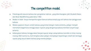 اكتساب المعلومات والخبرات في استخدام اللغة The competition model ...