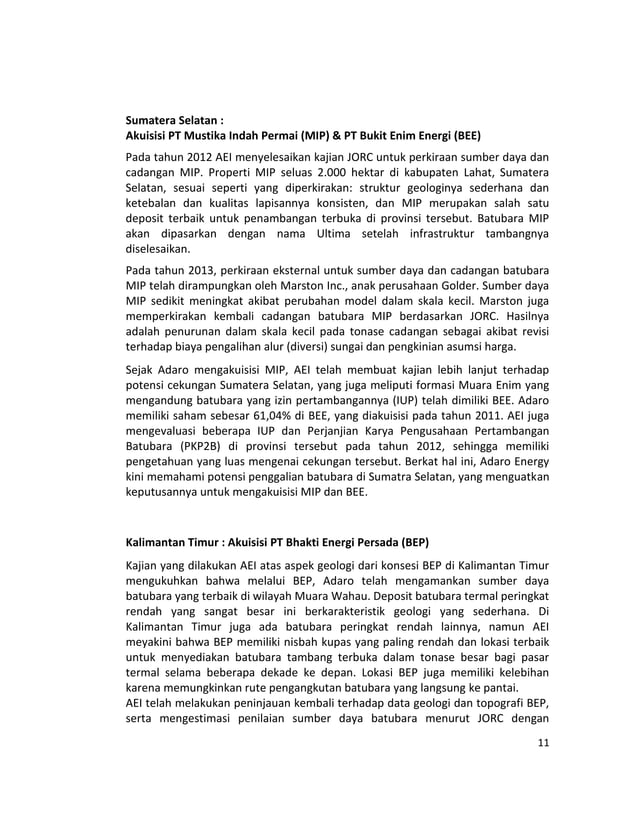 Paper analisis laporan keuangan - PT Adaro Energy Tbk | PDF