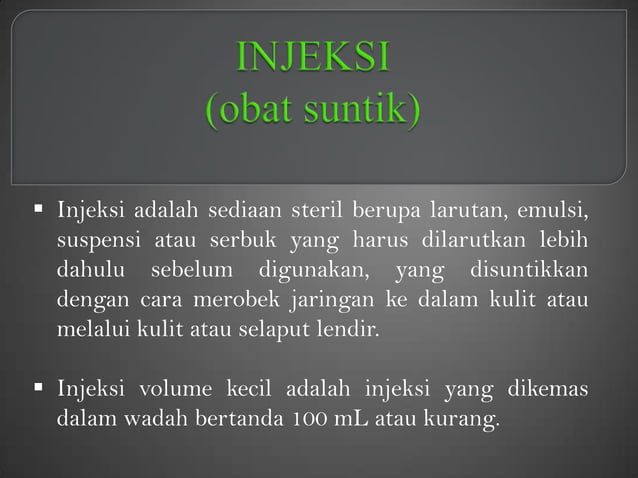 Kelompok 6 (injeksi & spray) | PPT