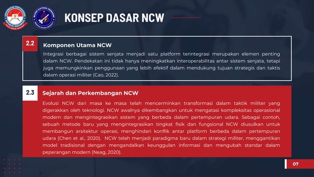 Transformasi Taktik Militer melalui Network Centric Warfare: Sebuah Kajian Literatur | PPTX