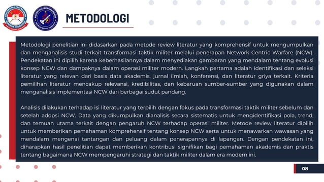 Transformasi Taktik Militer melalui Network Centric Warfare: Sebuah Kajian Literatur | PPTX