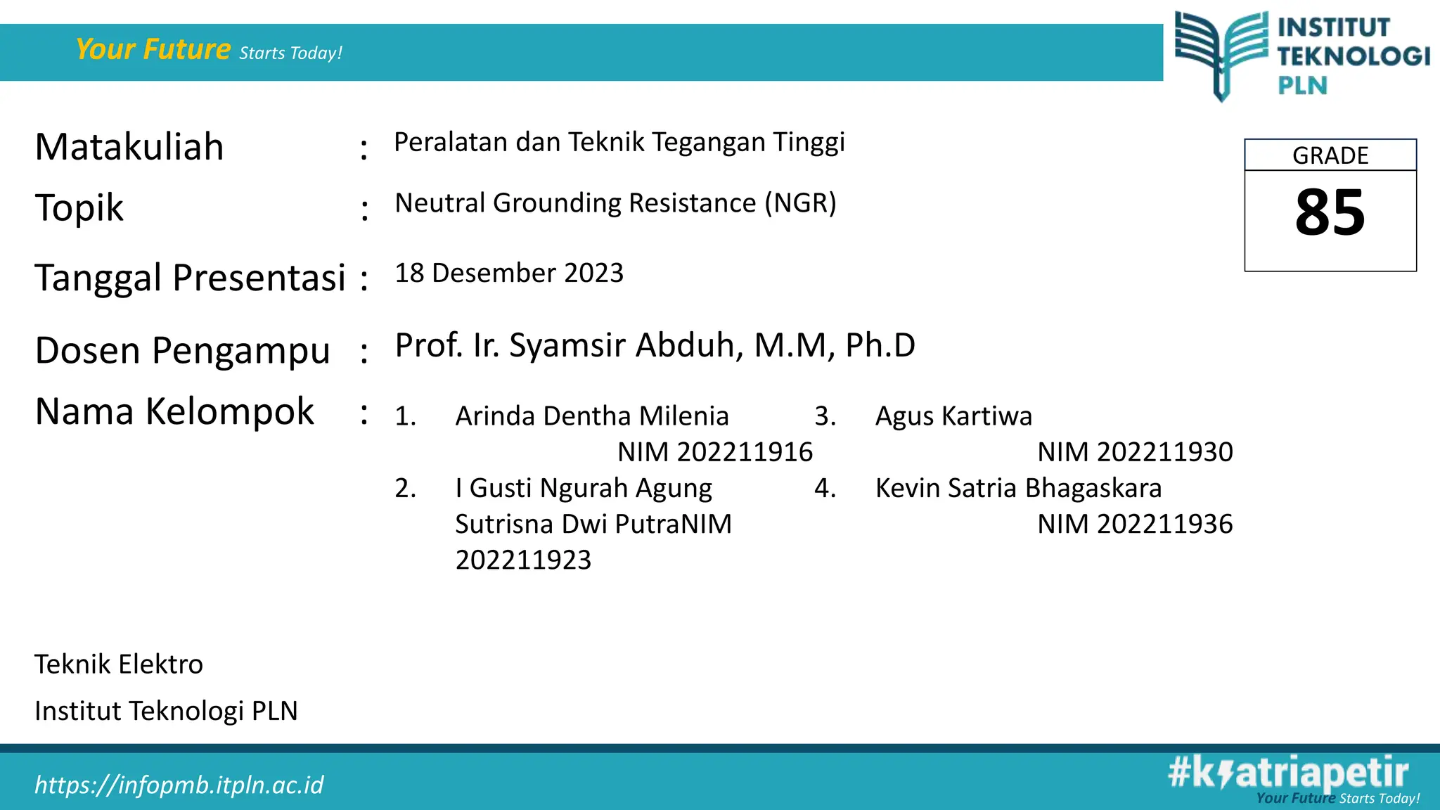 Neutral Grounding Resistance (NGR) in the Transformer | PPTX
