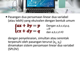 Kelompok 6 persamaan linear | PPTX
