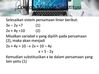 Kelompok 6 persamaan linear | PPTX