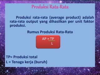 Teori Produksi Jangka Pendek (Kelompok 6, Pendidikan Ekonomi A, UNJ ...