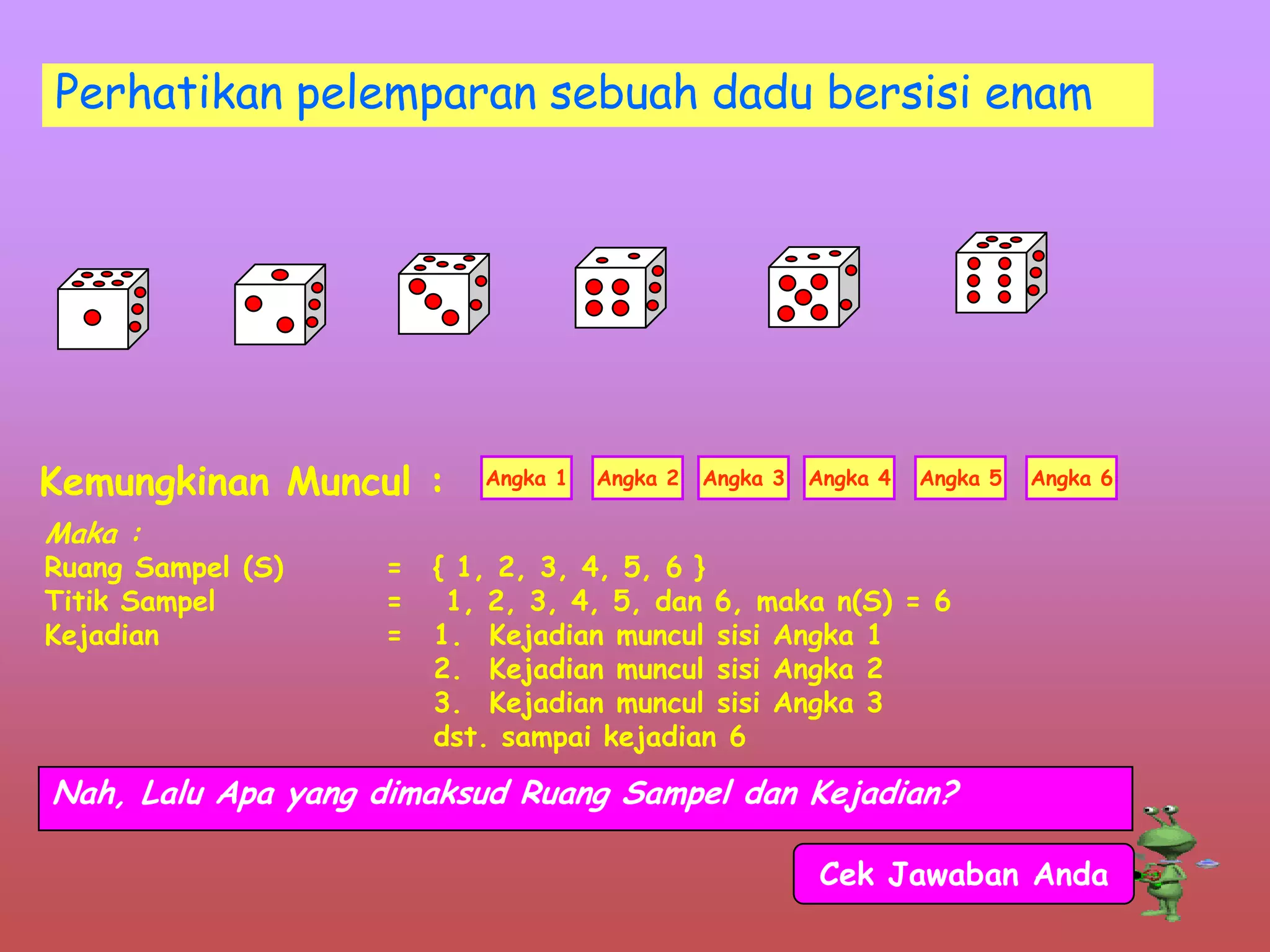 Ruang Sampel, Kejadian, dan Faktorial | PPTX