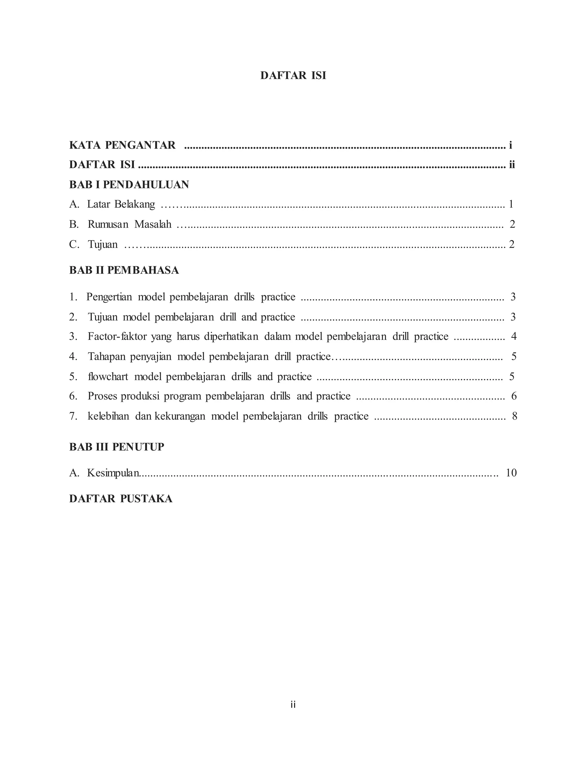 Model Drills and Practice | DOCX