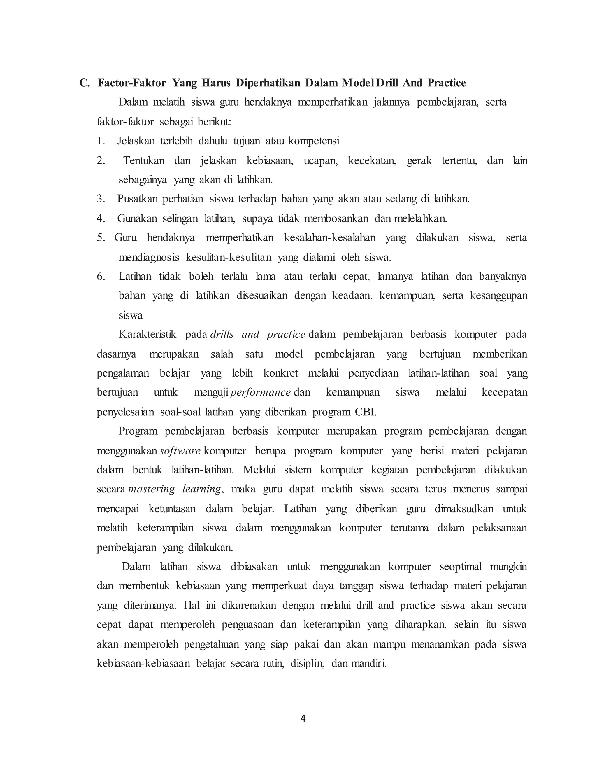 Model Drills and Practice | DOCX