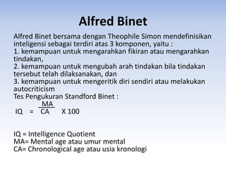 Kelompok 7 tes intelegensi | PPTX