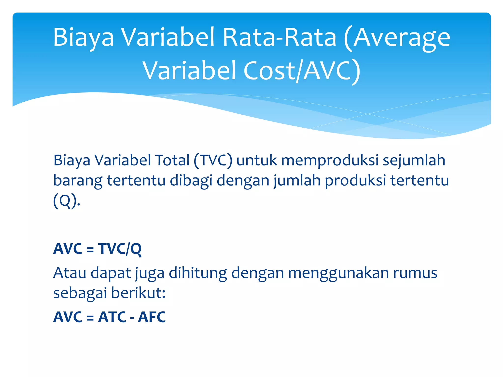 Ekonomi mikro : teori biaya produksi | PPTX