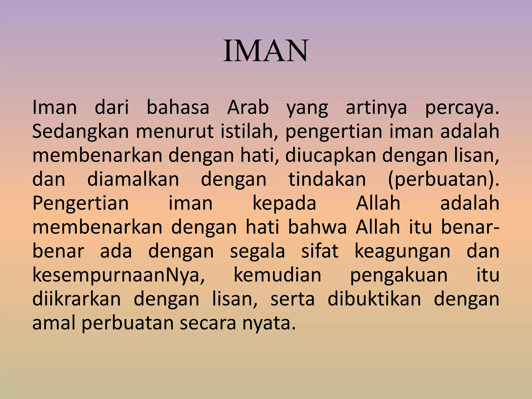 perbandingan aliran iman dan kufur | PPTX