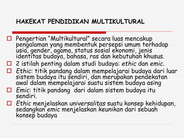 Tugas Presentasi Pendidikan Multikultural | PPT