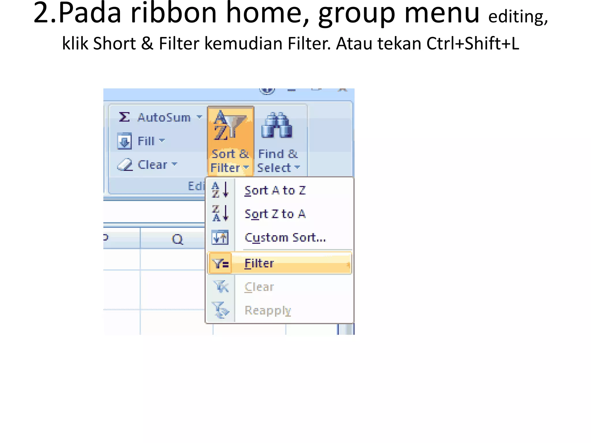 Fitur kondisional formating dan filter pada excel | PPTX