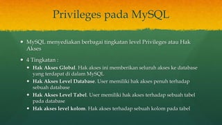 Kelompok 8 - Implementasi Role & Privilege pada database Oracle & my ...