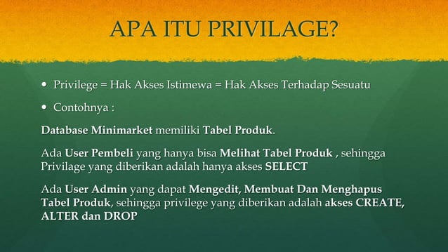Kelompok 8 - Implementasi Role & Privilege pada database Oracle & my ...