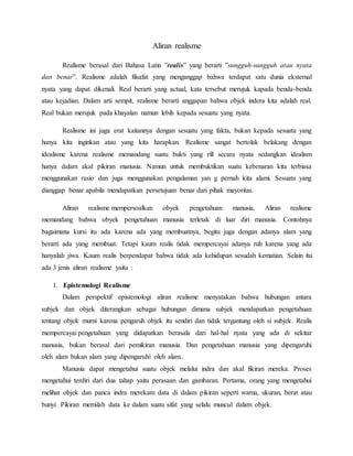 Kelompok 8 aliran realisme | DOCX