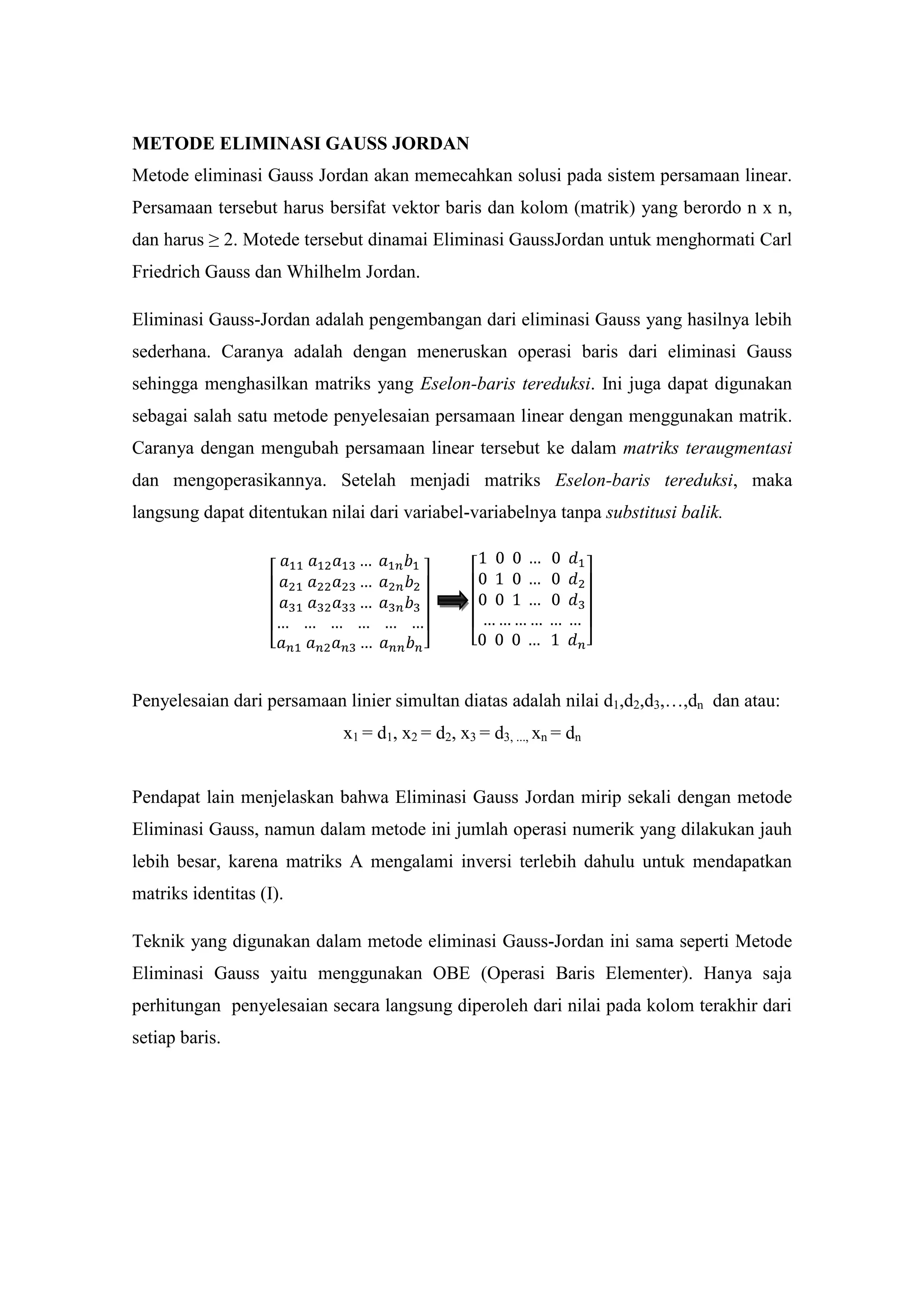 Kelompok 8 analisis struktur (metode gauss jordan) | DOCX