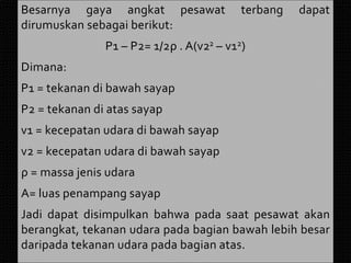 Kelompok 8 (Gaya Angkat Sayap Pesawat Terbang) | PPTX