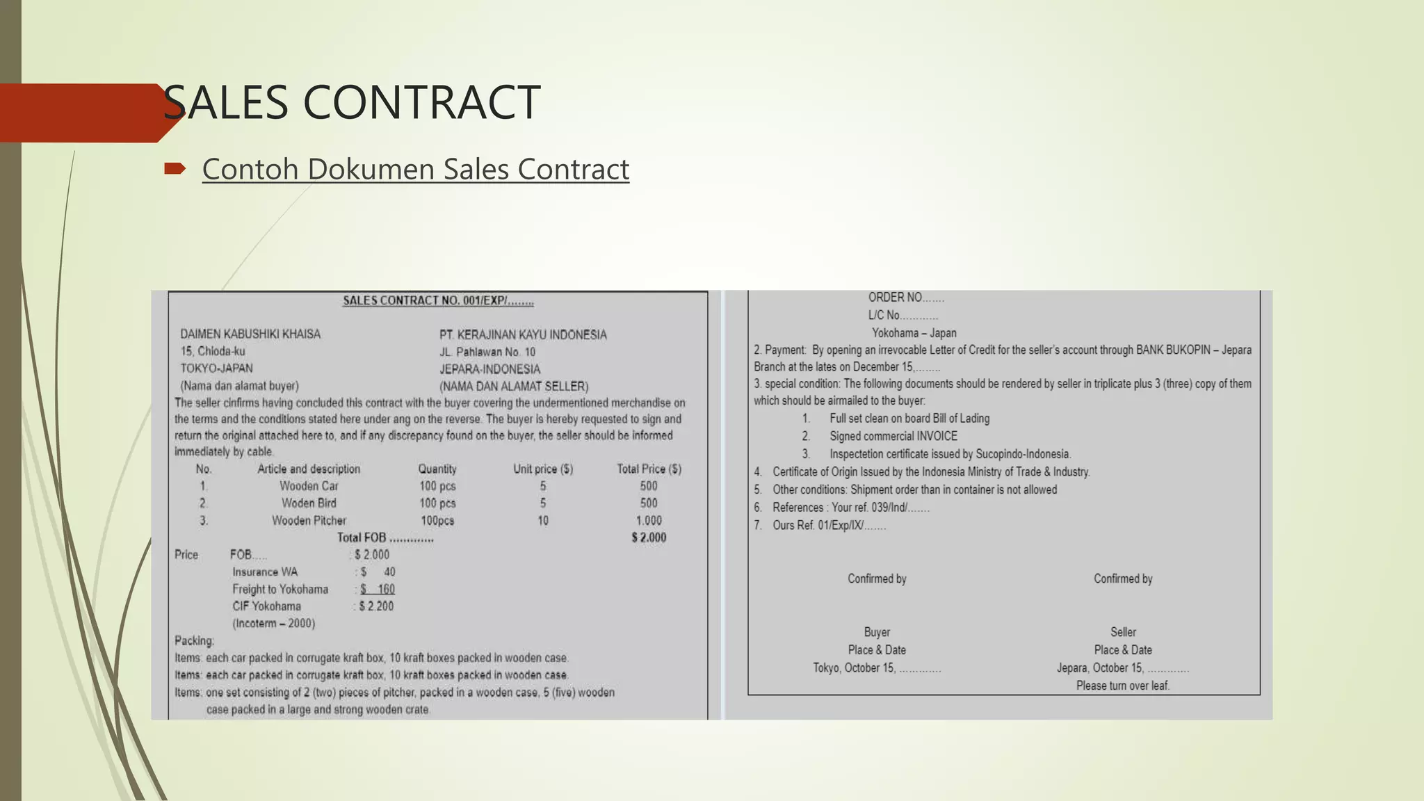 PRESENTATION SALES CONTRACT | PPT