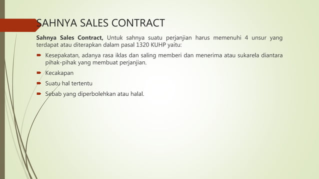PRESENTATION SALES CONTRACT | PPT