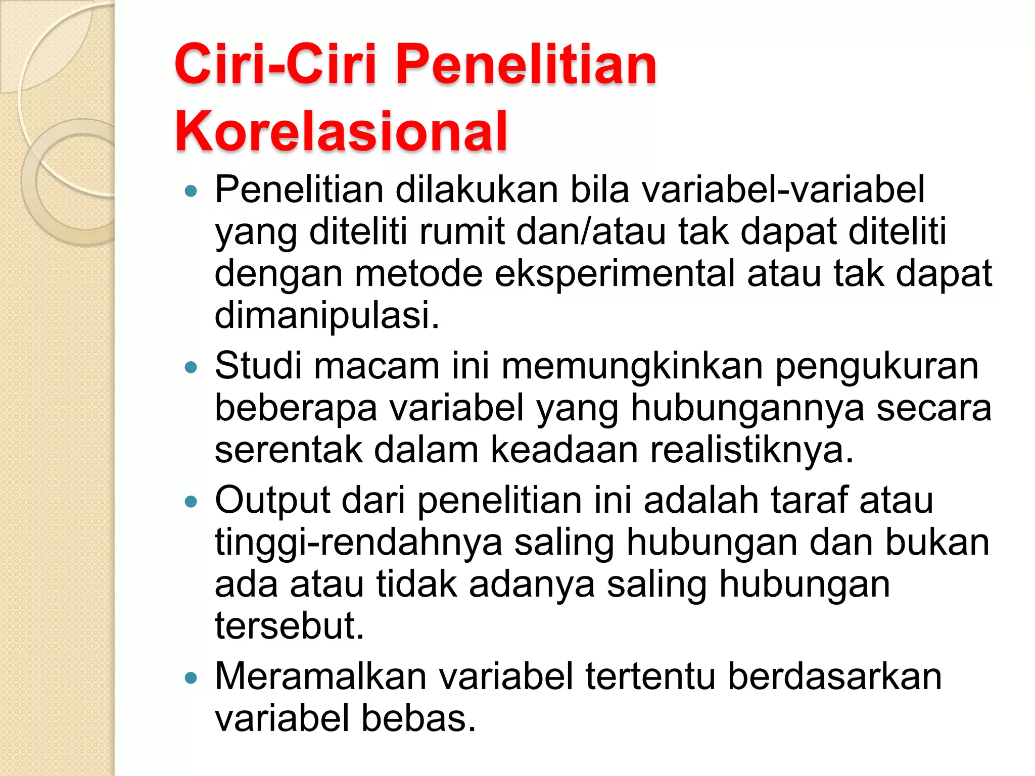Metode Korelasional 2 (Psikologi Umum) | PPTX