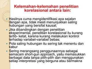 Metode Korelasional 2 (Psikologi Umum) | PPTX