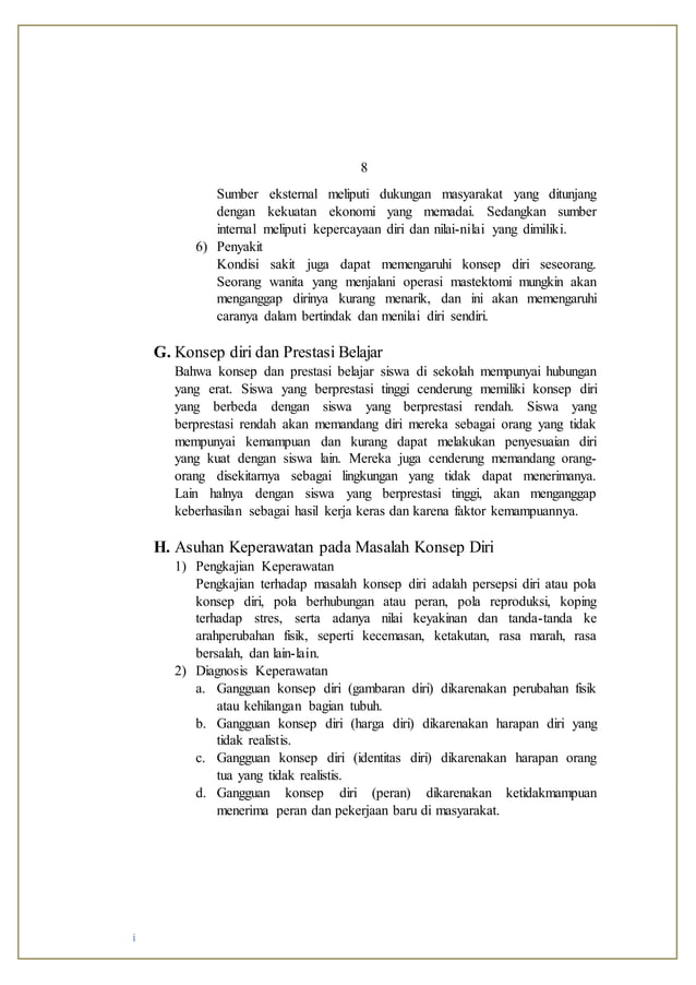 makalah keperawatan dasar 1 tentang konsep diri | DOCX
