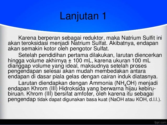 Penetapan Kadar Cr dalam Kalium Khromat