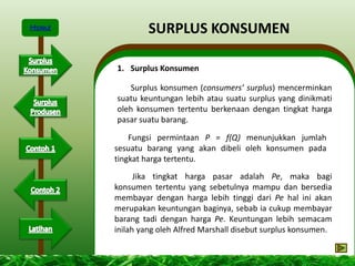 Matematika Ekonomi - surplus konsumen dan surplus produsen | PPTX