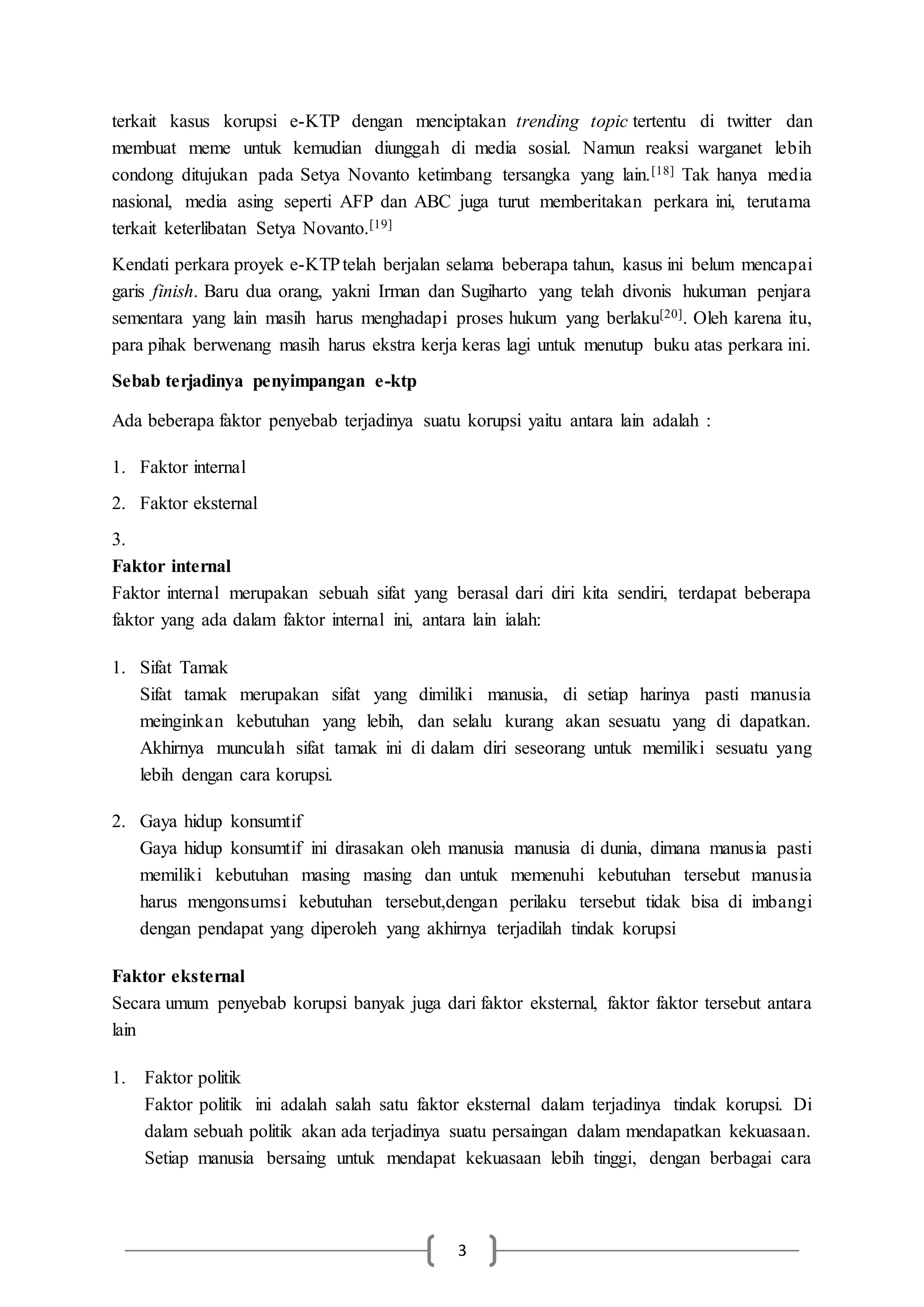 Laporan Ilmiah Kasus Korupsi E-KTP | DOCX