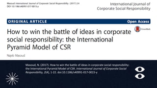 Article Review: How to win the battle of ideas win corporate social ...