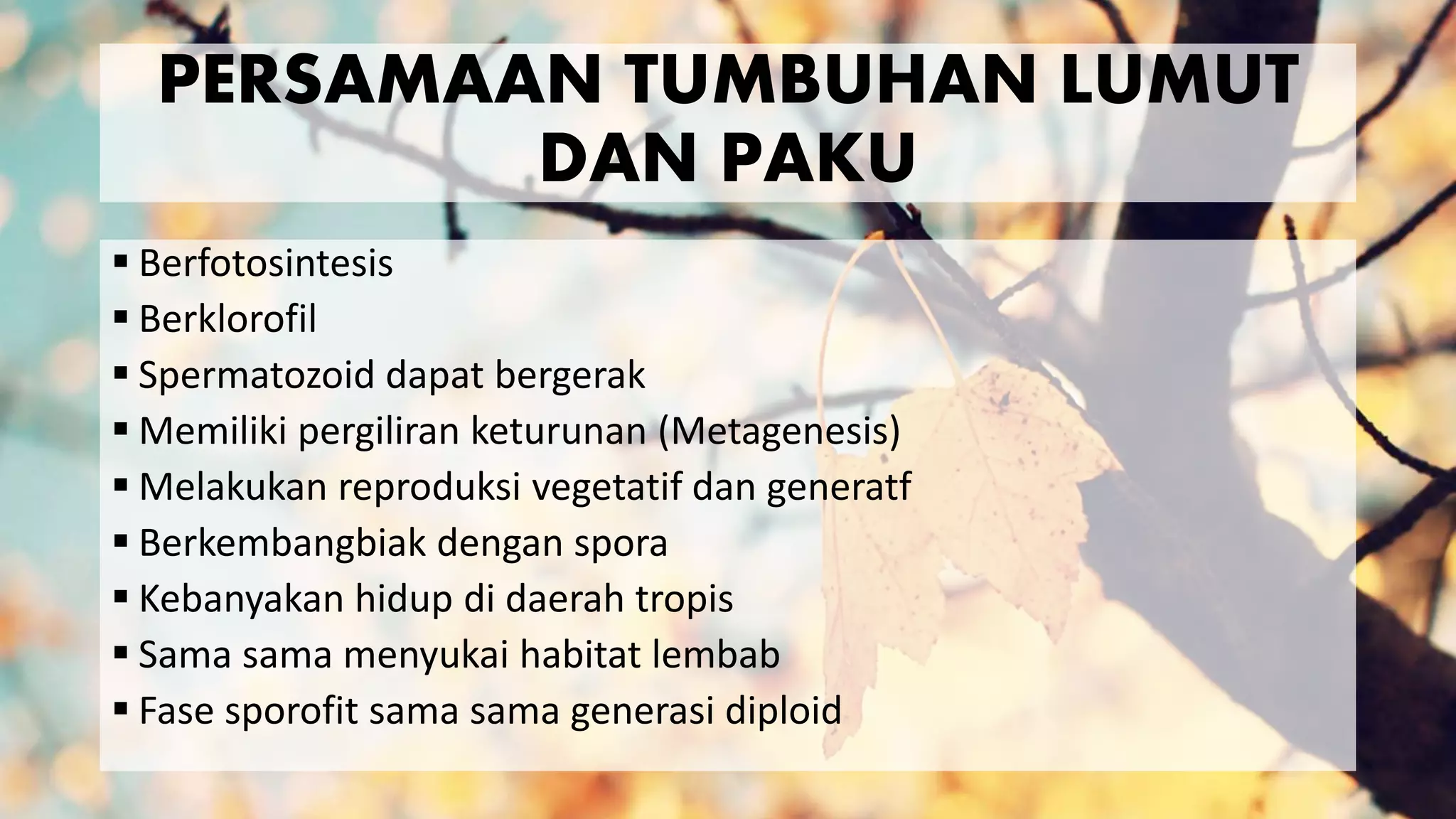 BIOLOGI (TUMBUHAN LUMUT DAN PAKU PAKUAN) | PPTX