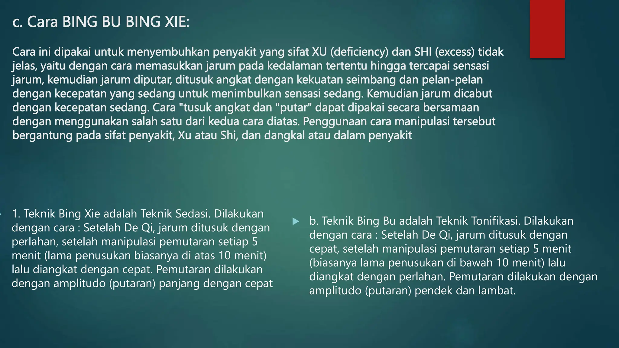 tata cara penusukan dalam akupuntur dan metode | PPTX