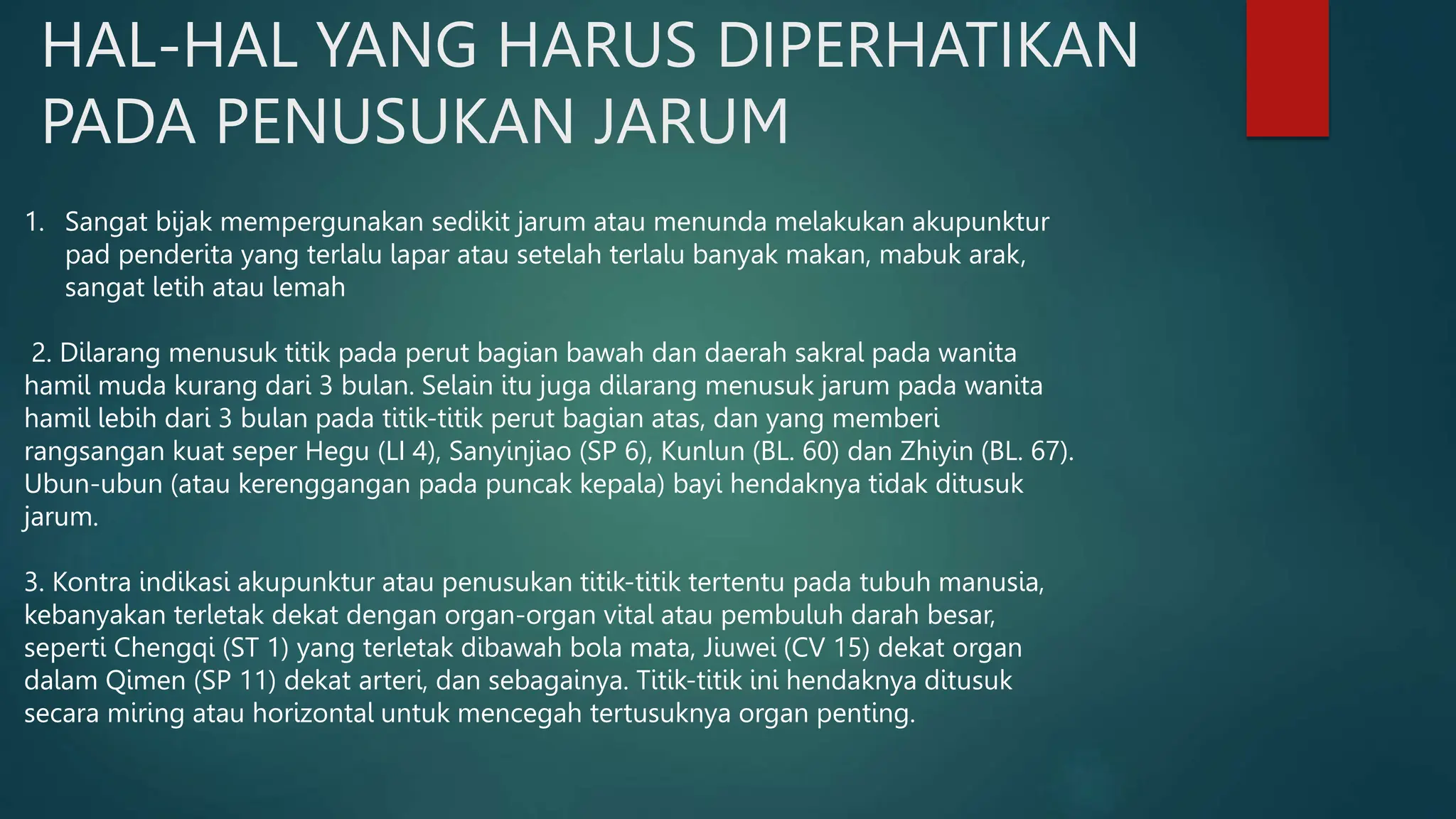 tata cara penusukan dalam akupuntur dan metode | PPTX