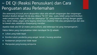 tata cara penusukan dalam akupuntur dan metode | PPTX