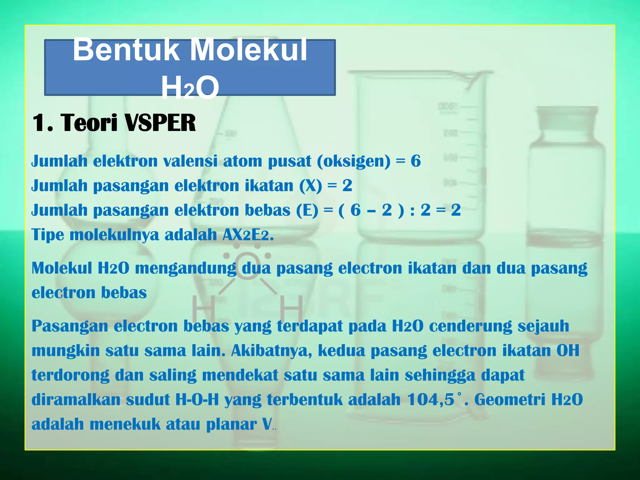 bentuk molekul h2o | PPTX