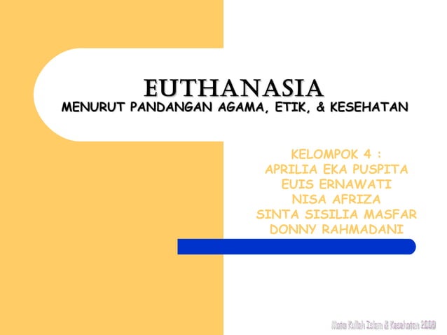 Kelompok euthanasia 1 | PPT