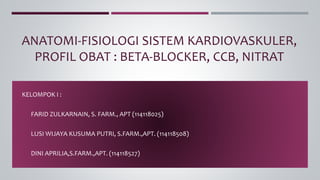Profil obat cardiovaskular CCB, nitrat, Beta blocker | PPT